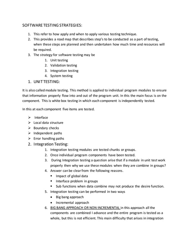 SOFTWARE TESTING STRATEGIES: | PDF