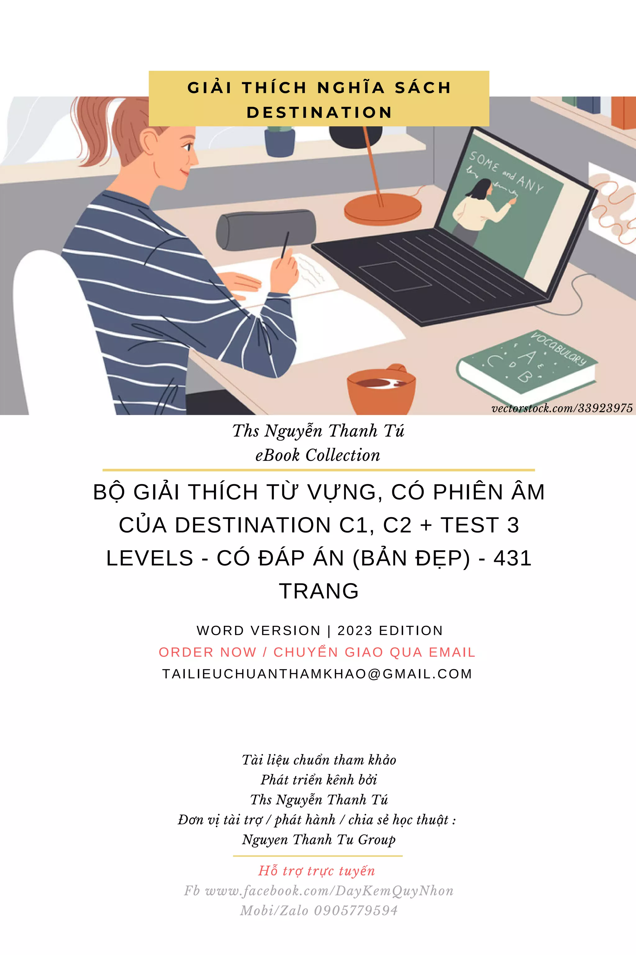 BỘ GIẢI THÍCH TỪ VỰNG, CÓ PHIÊN ÂM CỦA DESTINATION C1, C2 + TEST 3 ...