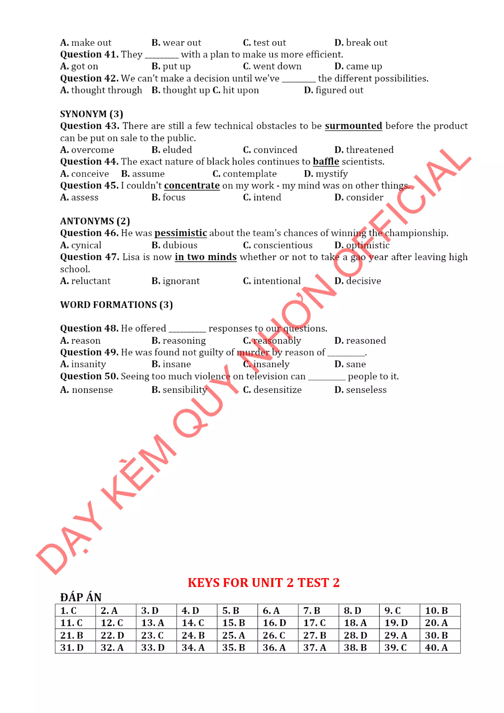 BỘ GIẢI THÍCH TỪ VỰNG, CÓ PHIÊN ÂM CỦA DESTINATION C1, C2 + TEST 3 ...
