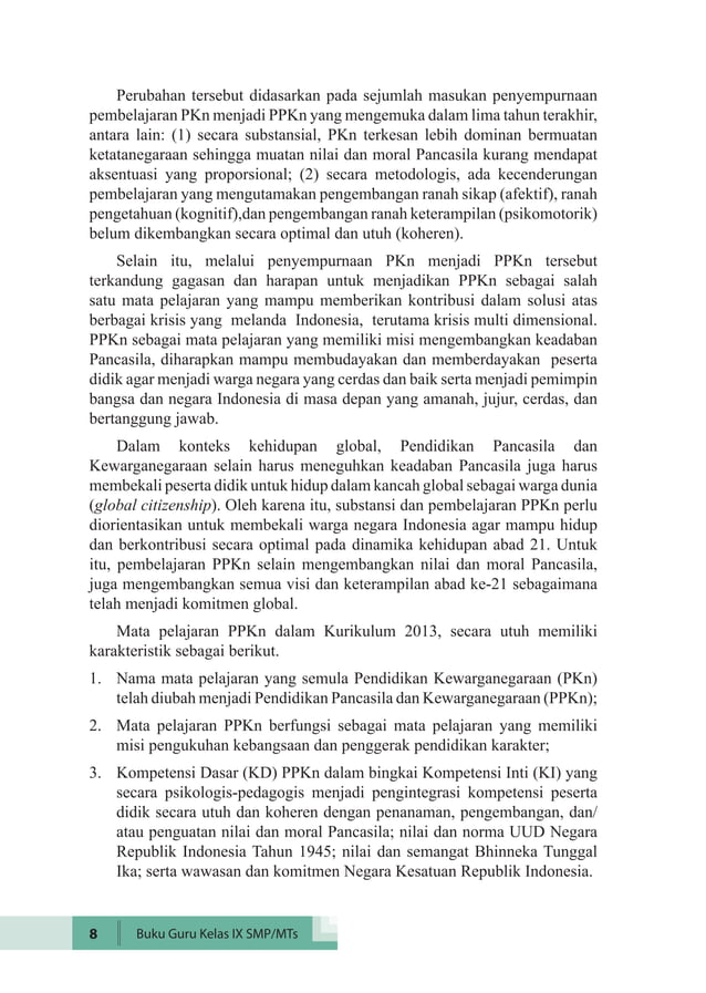 Buku Guru PPKn Kelas IX Edisi Revisi 2018 | PDF