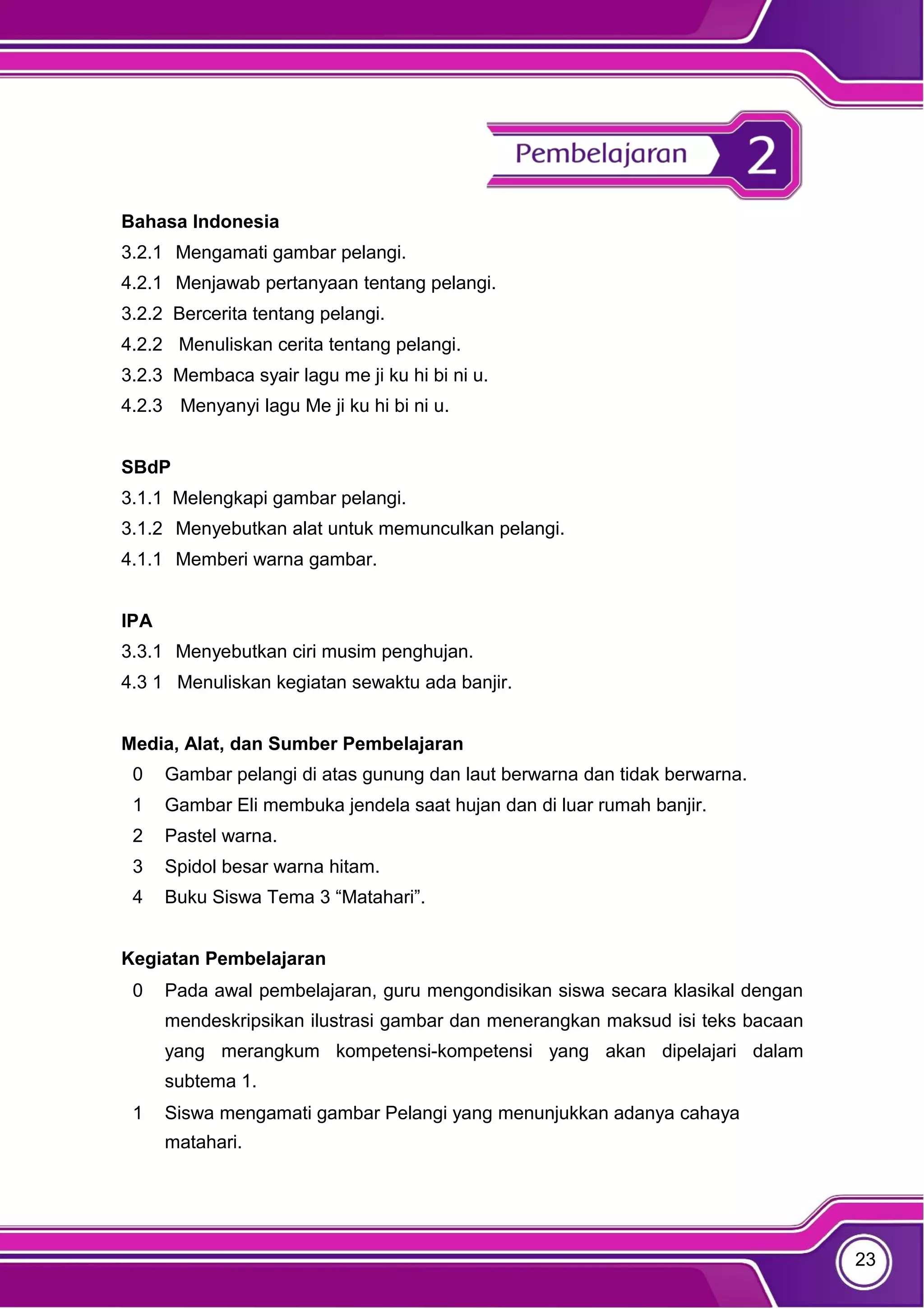 Bg kelas 6 tunagrahita tema 3 | PDF
