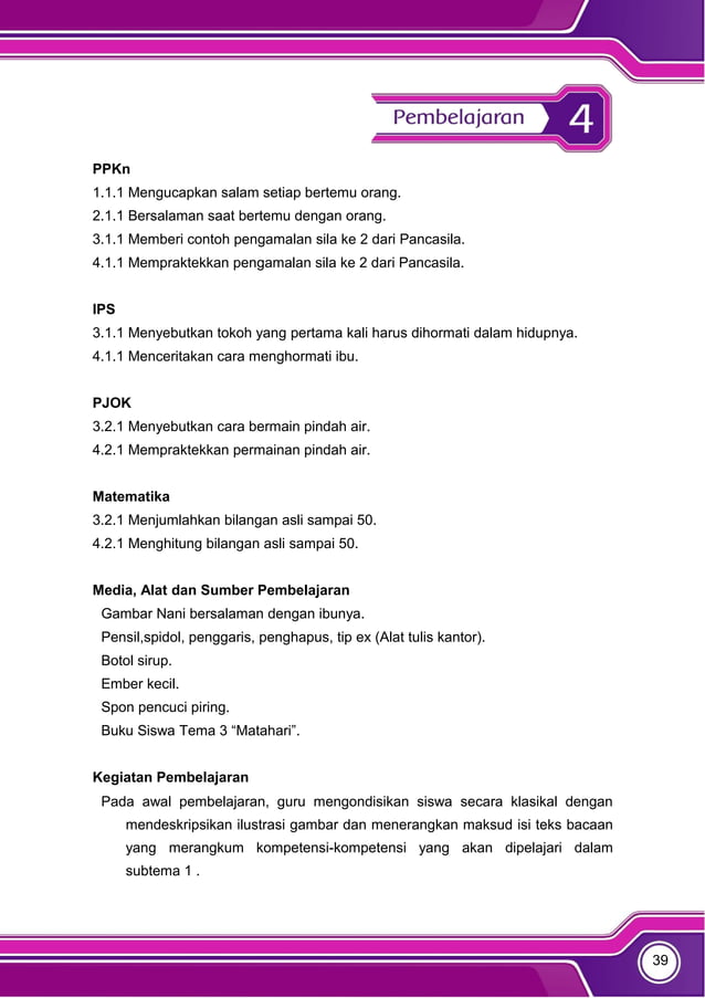 Bg kelas 6 tunagrahita tema 3 | PDF