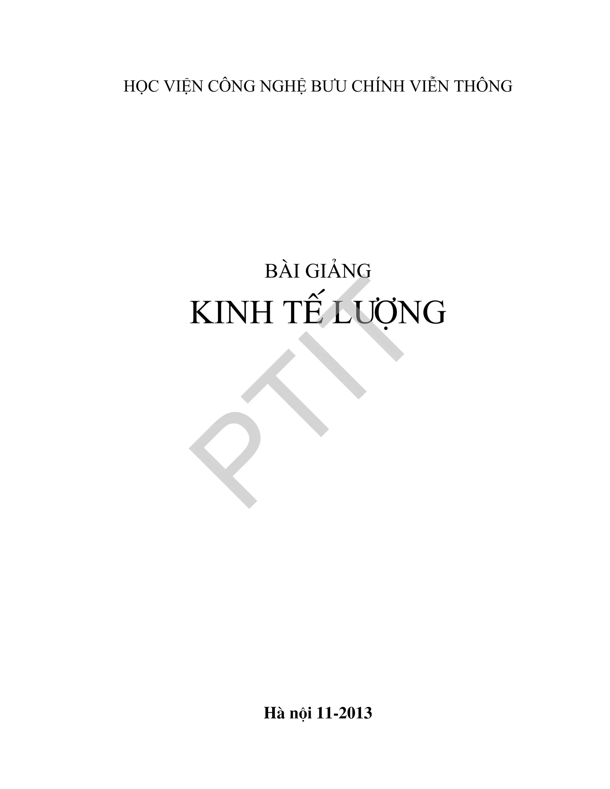 Bài giảng kinh te luong | PDF