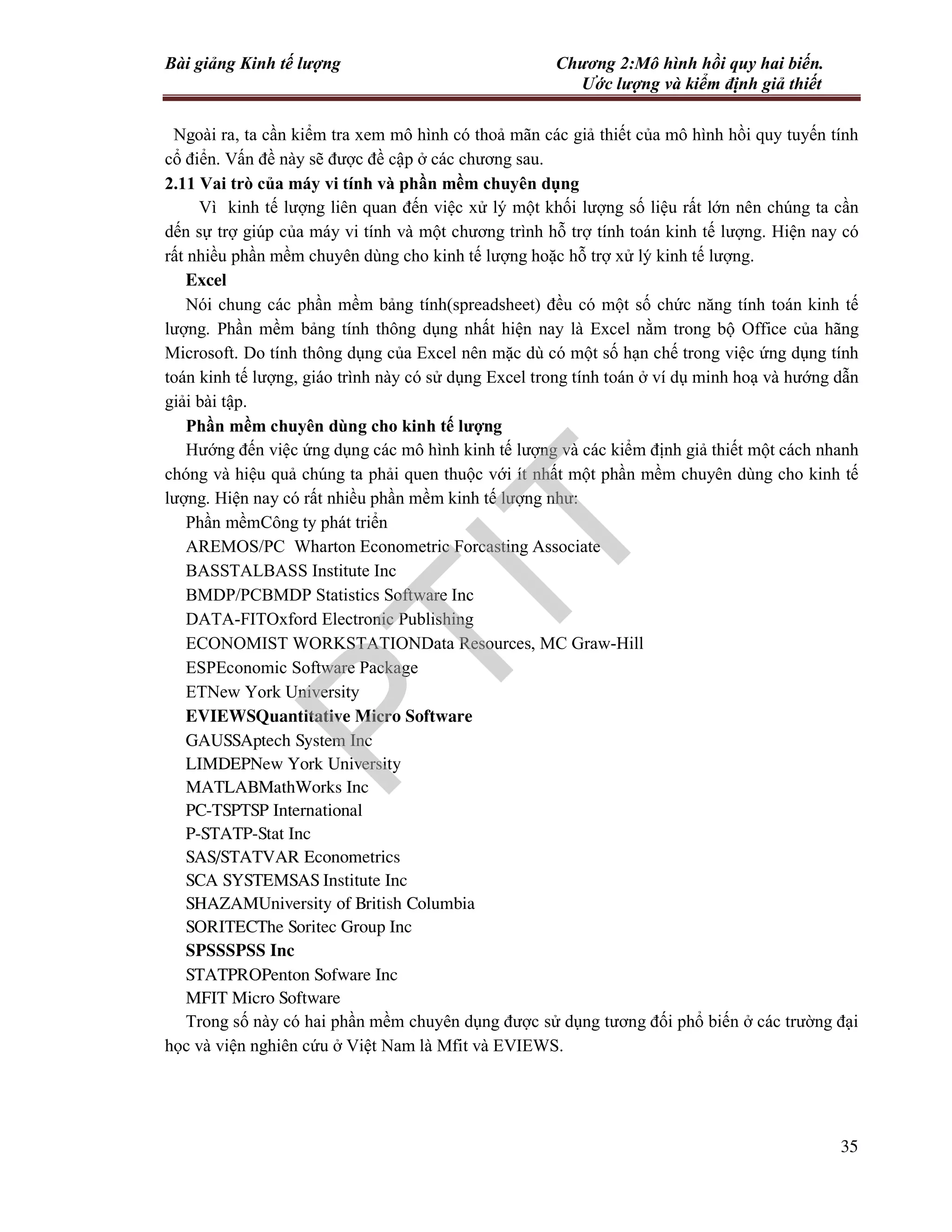 Bài giảng kinh te luong | PDF