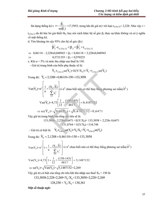 Bài giảng kinh te luong | PDF
