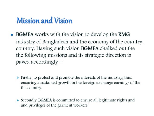 BGMEA-Bangladesh Garment Manufacturers and Exporters Association | PPTX
