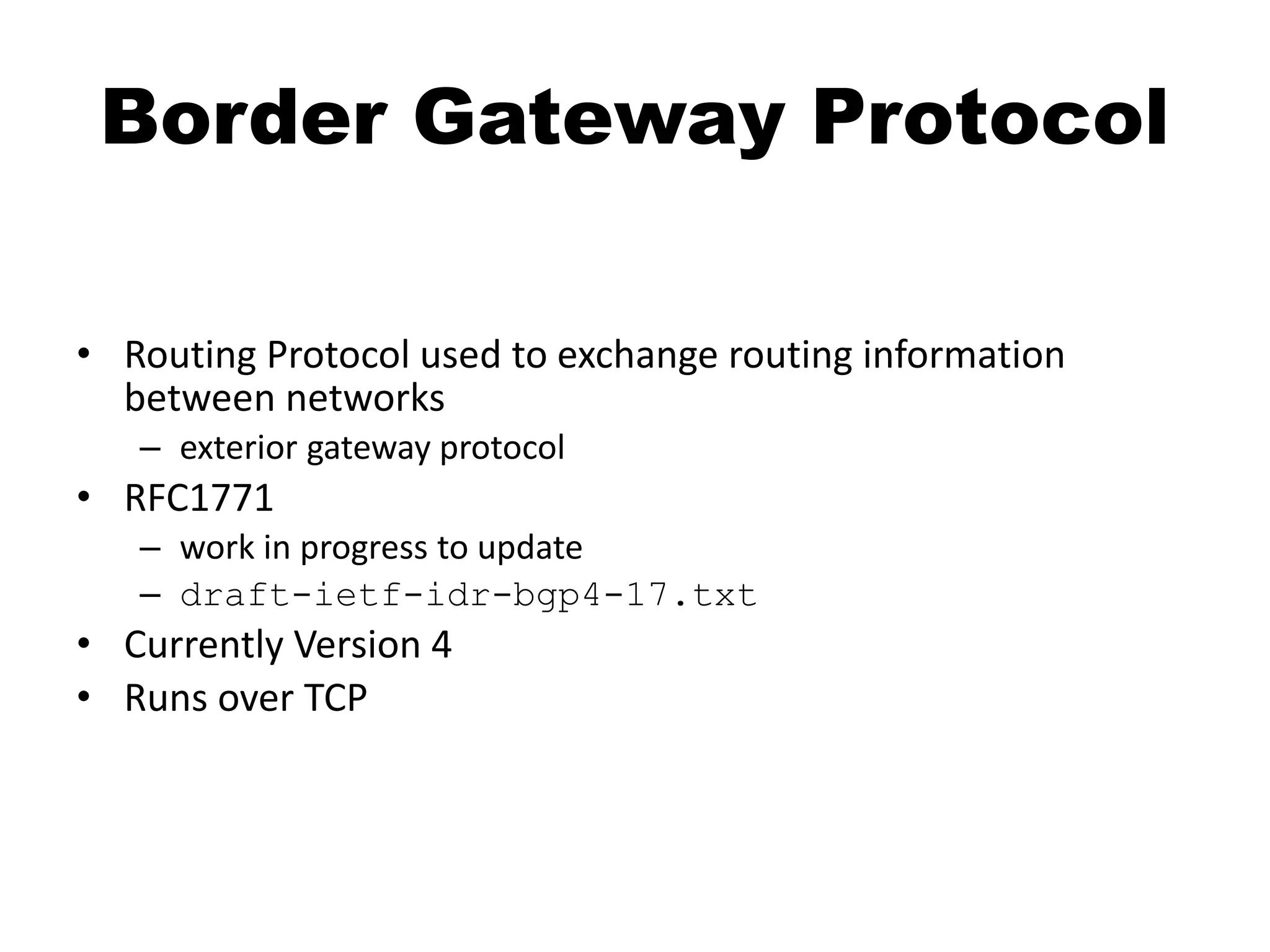 Border Gatway Protocol | PPTX