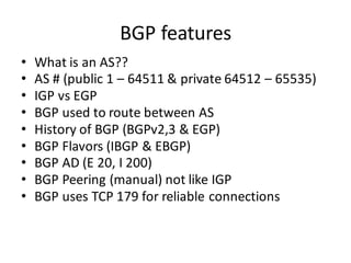 bgp features presentation routing protocle | PPT