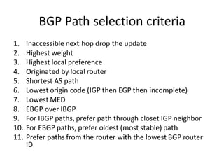 bgp features presentation routing protocle | PPT