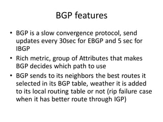 bgp features presentation routing protocle | PPT
