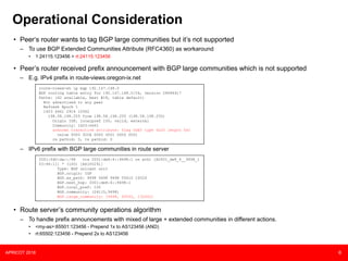 BGP Large Communities in IXPs | PPT