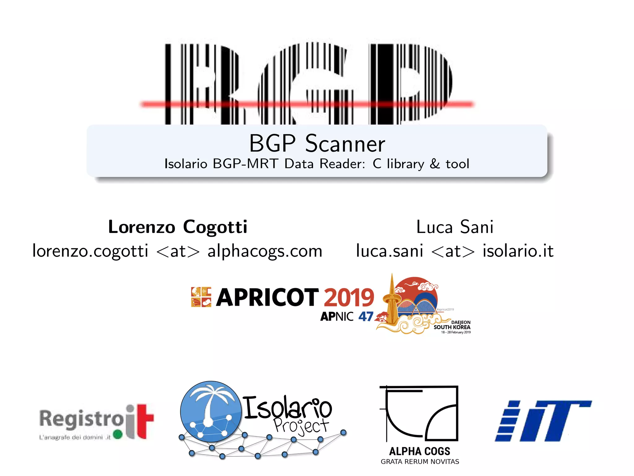 BGP Scanner - Isolario BGP-MRT Data Reader C Library and Tool | PPT
