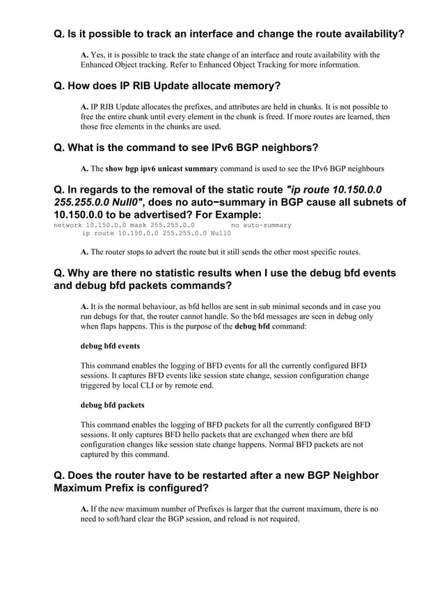 BGP Interview Questions for Network Engineers | PDF