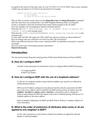 BGP Interview Questions for Network Engineers | PDF