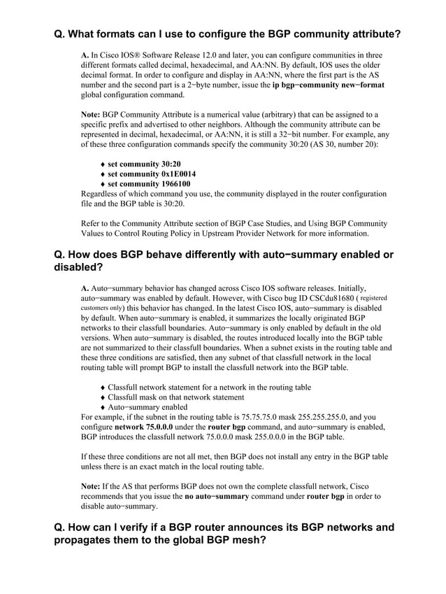 BGP Interview Questions for Network Engineers | PDF