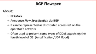Implementing BGP Flowspec at IP transit network | PDF