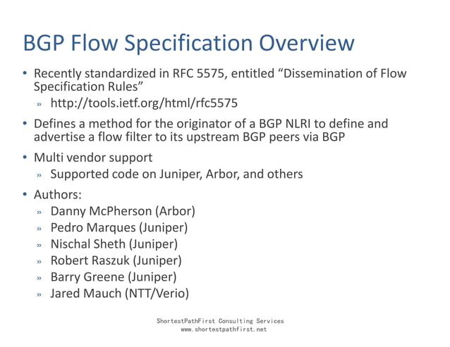 An Introduction To Bgp Flow Spec Pdf Computer Networking Computing