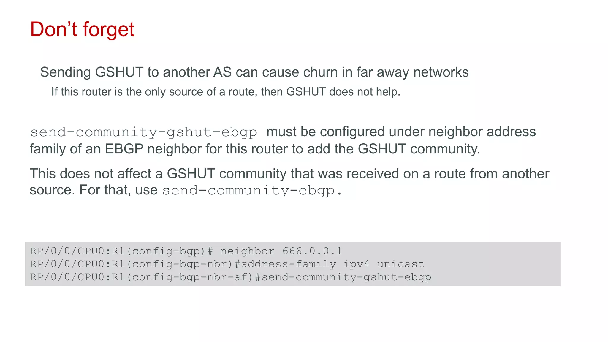BGP Graceful Shutdown - IOS XR | PPTX