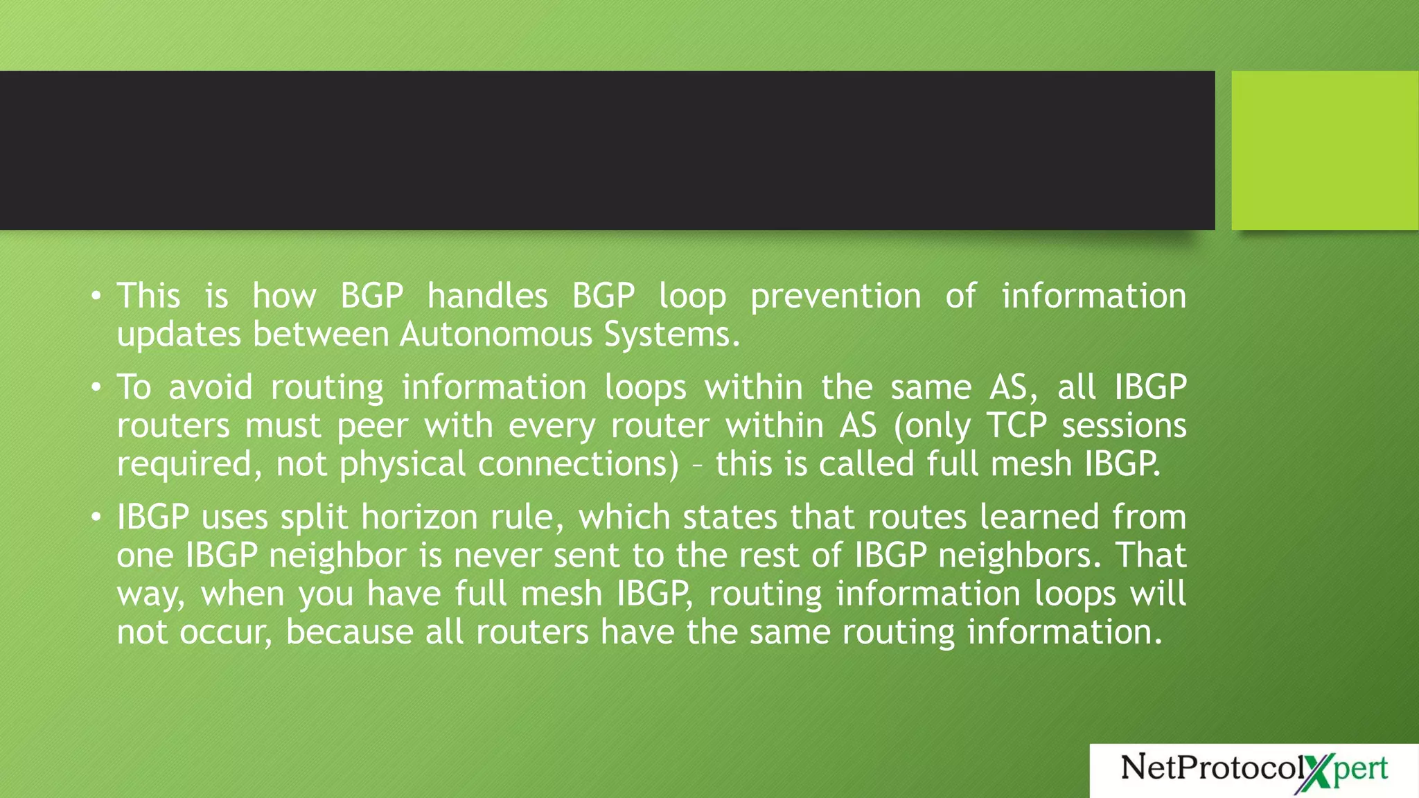 BGP Loop Prevention | PPTX