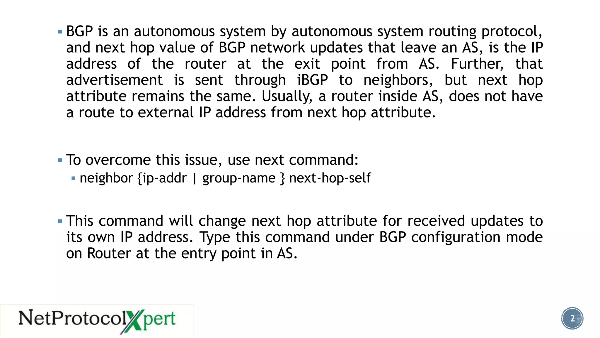 BGP Next-hop-self | PPT