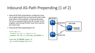 BGP Path Selection & Attributes BGP Weight & BGP AS-Path Prepending | PPT