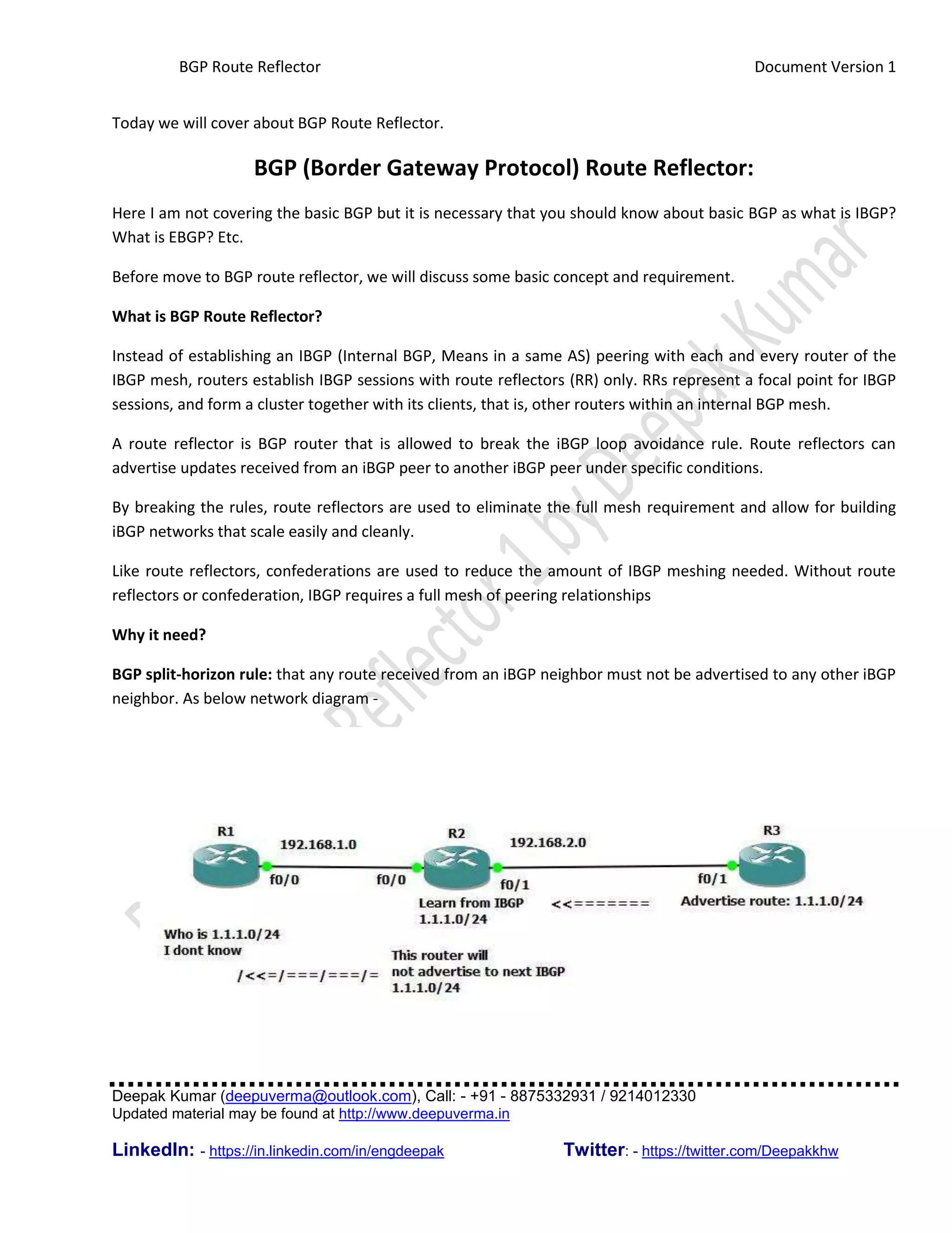 Bgp route reflector | PDF