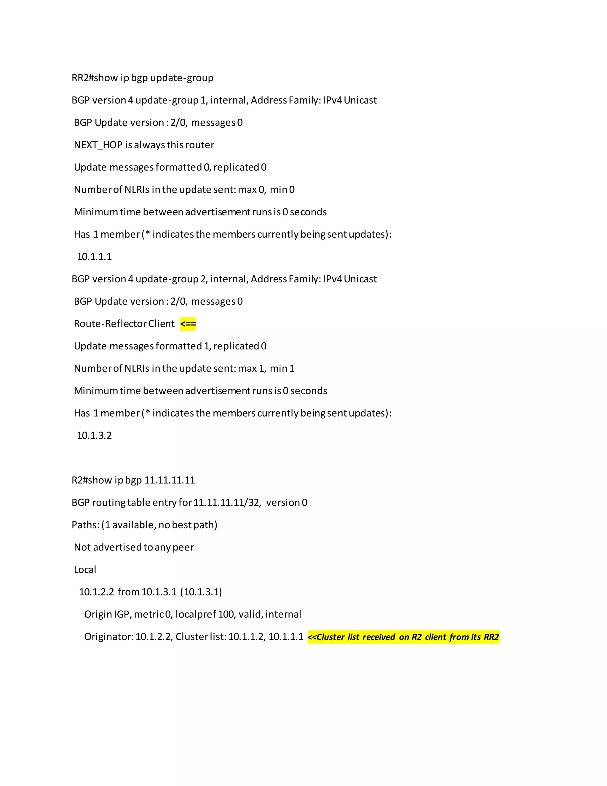 BGP ROUTE REFLECTION | DOCX