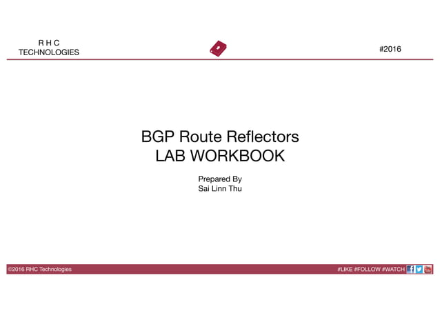 BGP Route Reflectors Lab WorkBook | PDF