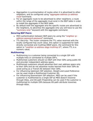 Study Notes BGP Exam | DOC