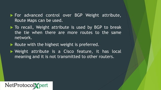 BGP Weight Manipulation with Route Map | PPT