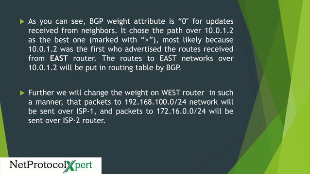 BGP Weight Manipulation with Route Map | PPT