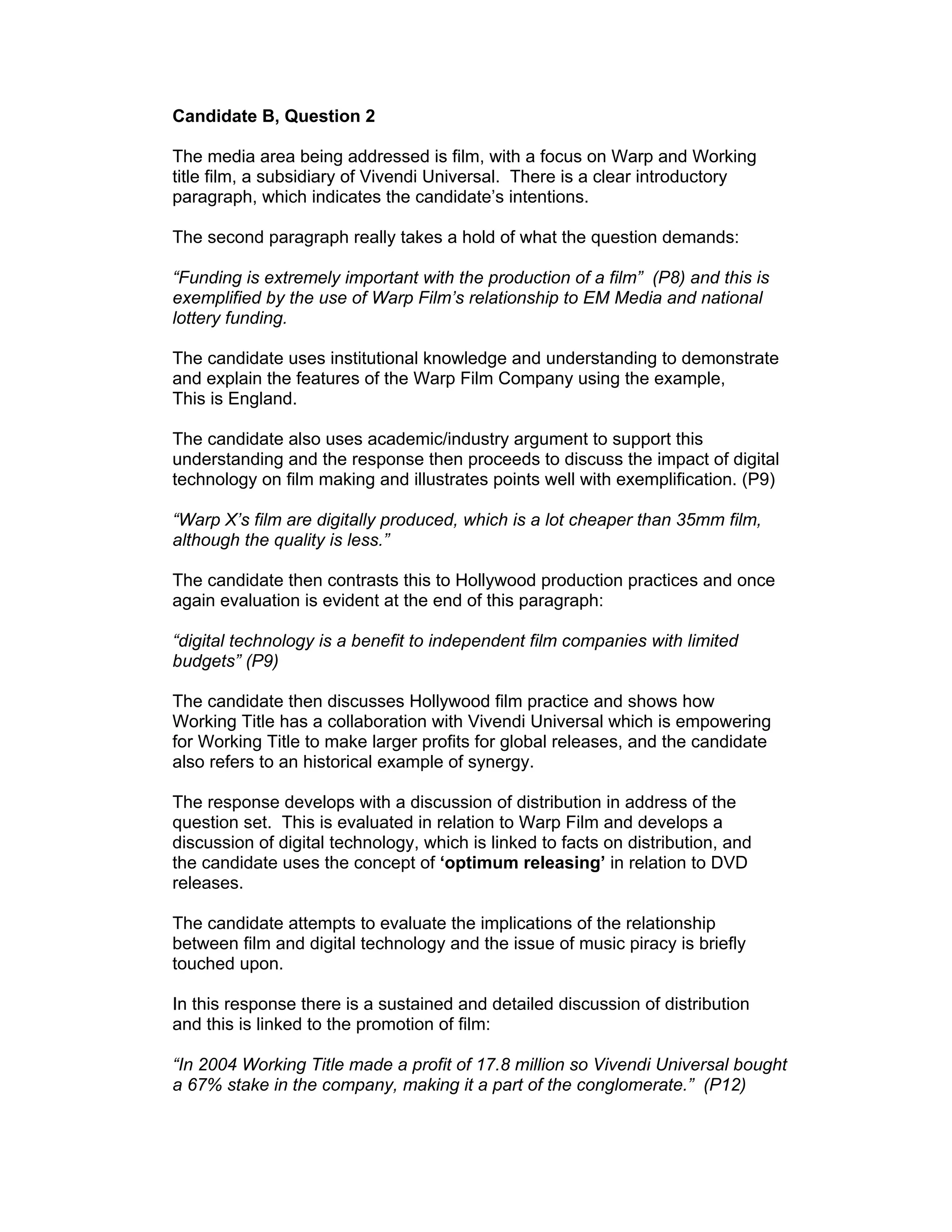 A/B grade answers OCR media | PDF