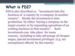 FDI in retail sector | PPT