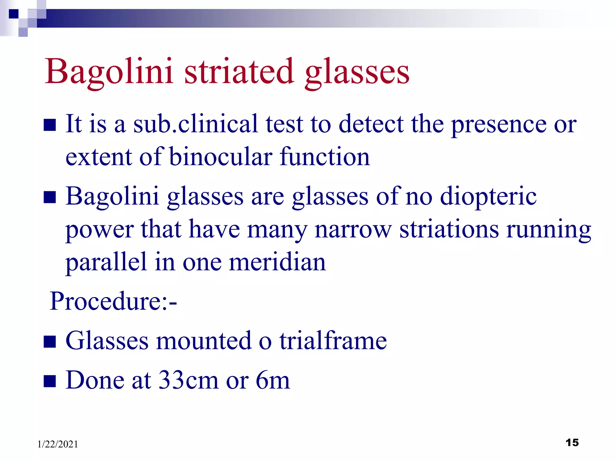 Maddox rod, Maddox wing, Bagolini striated glasses, RAF ruler and Prism ...