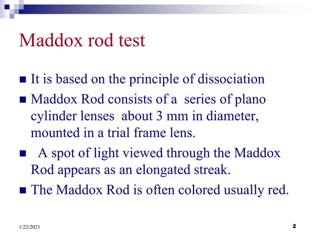 Maddox rod, Maddox wing, Bagolini striated glasses, RAF ruler and Prism ...