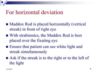 Maddox rod, Maddox wing, Bagolini striated glasses, RAF ruler and Prism ...