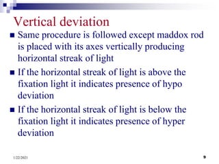 Maddox rod, Maddox wing, Bagolini striated glasses, RAF ruler and Prism ...