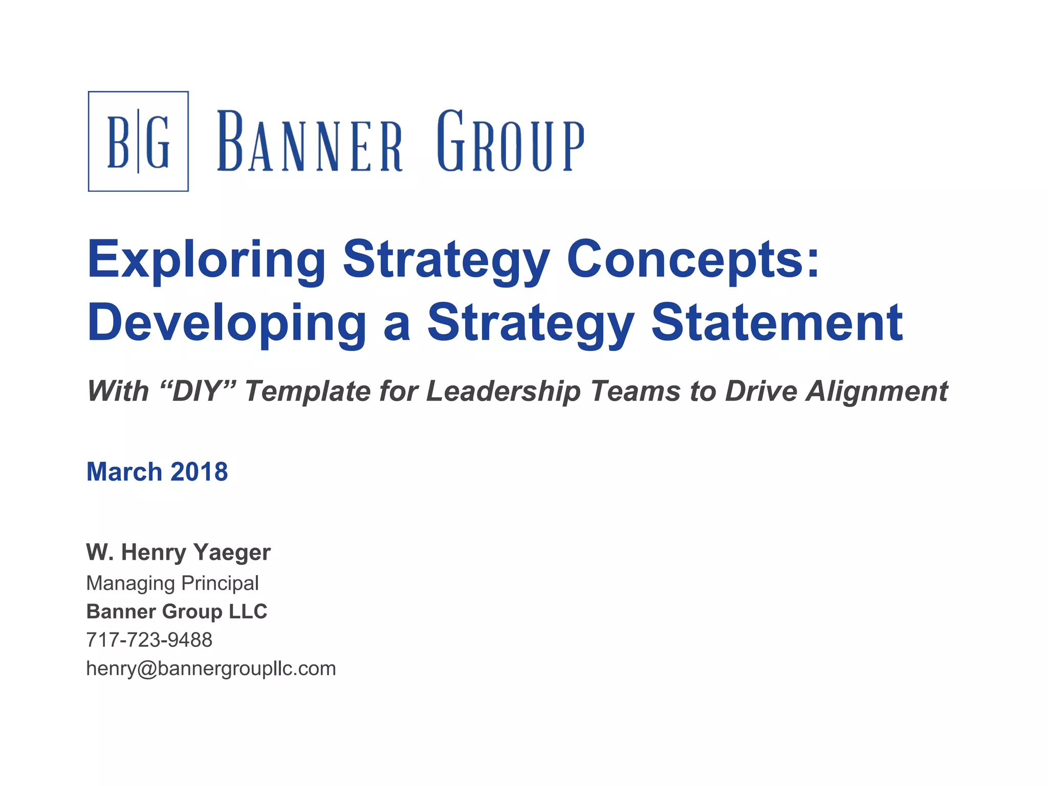 Developing Strategy Statements - an easy DIY framework | PPT