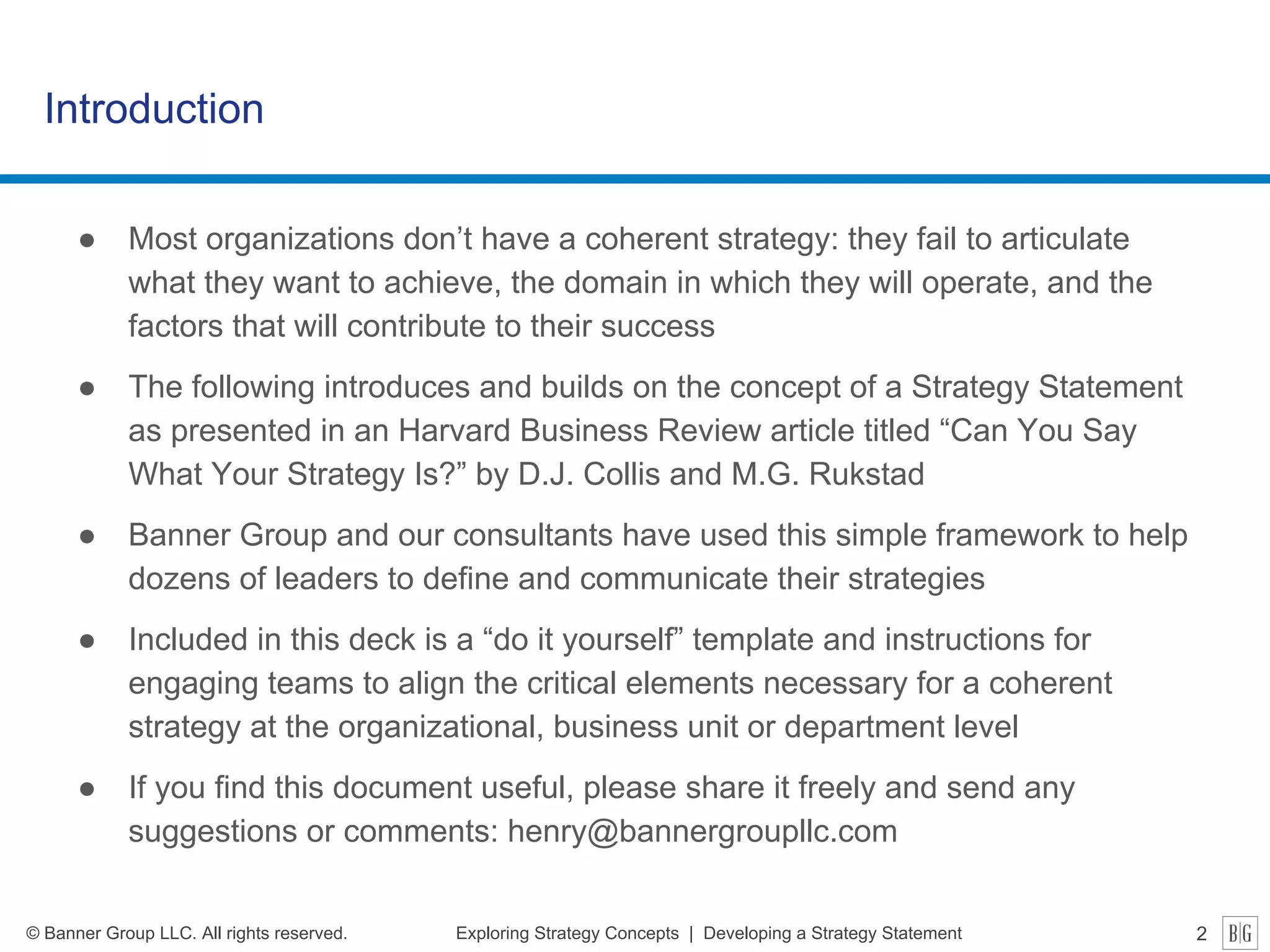 Developing Strategy Statements - an easy DIY framework | PPT