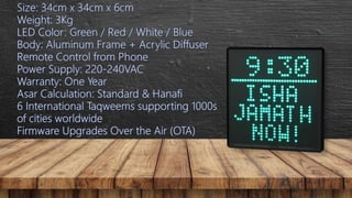 Mini Smart Prayer Times Display for Masjids, Organizations & Offices ...