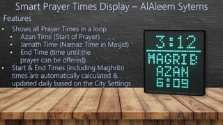 Mini Smart Prayer Times Display for Masjids, Organizations & Offices ...