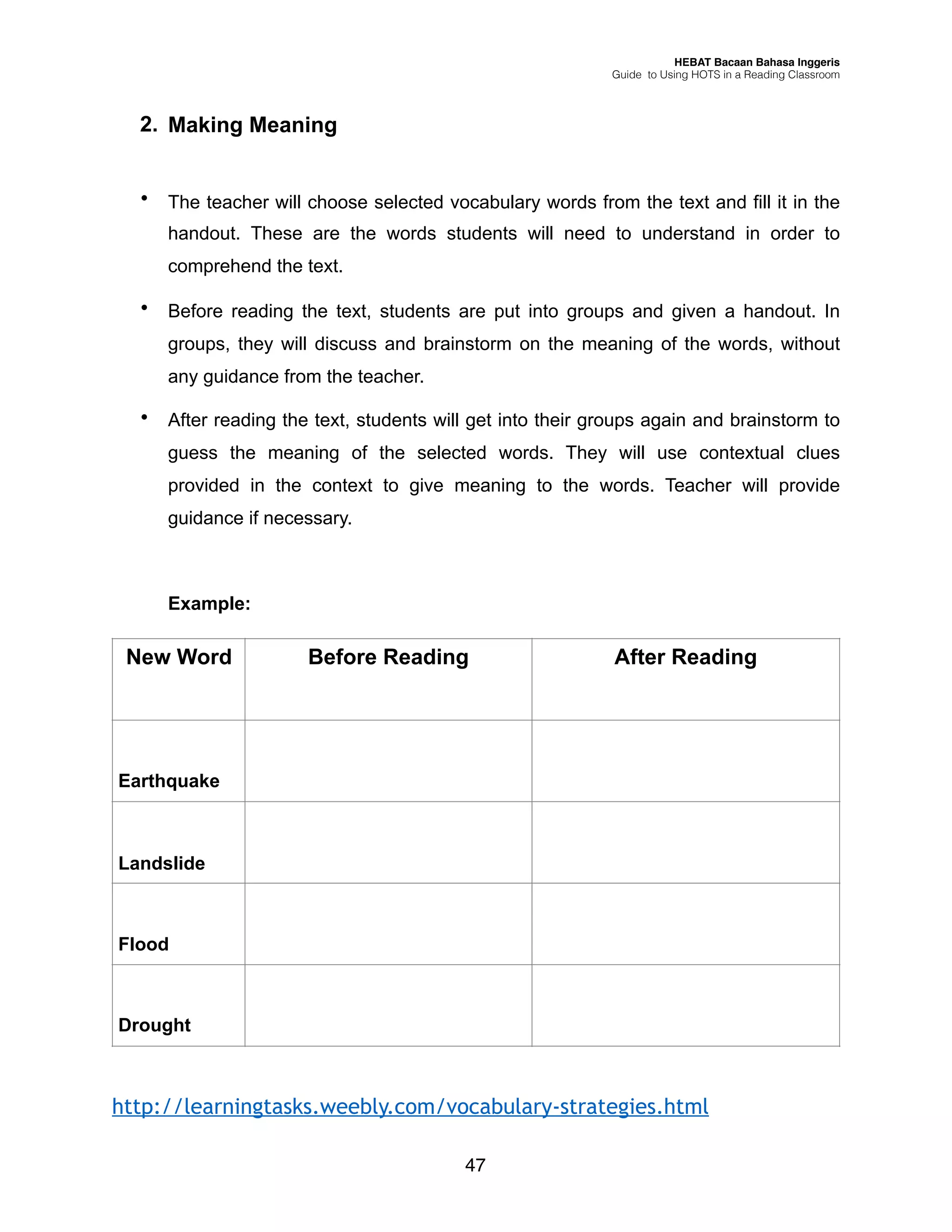 B) guide to using hots in a reading classroom | PDF