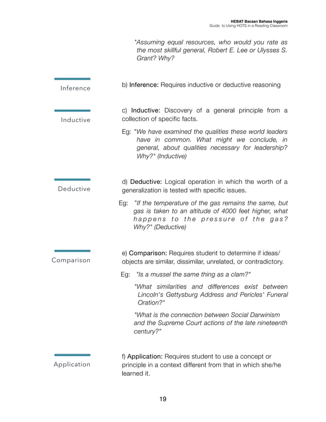 B) guide to using hots in a reading classroom | PDF