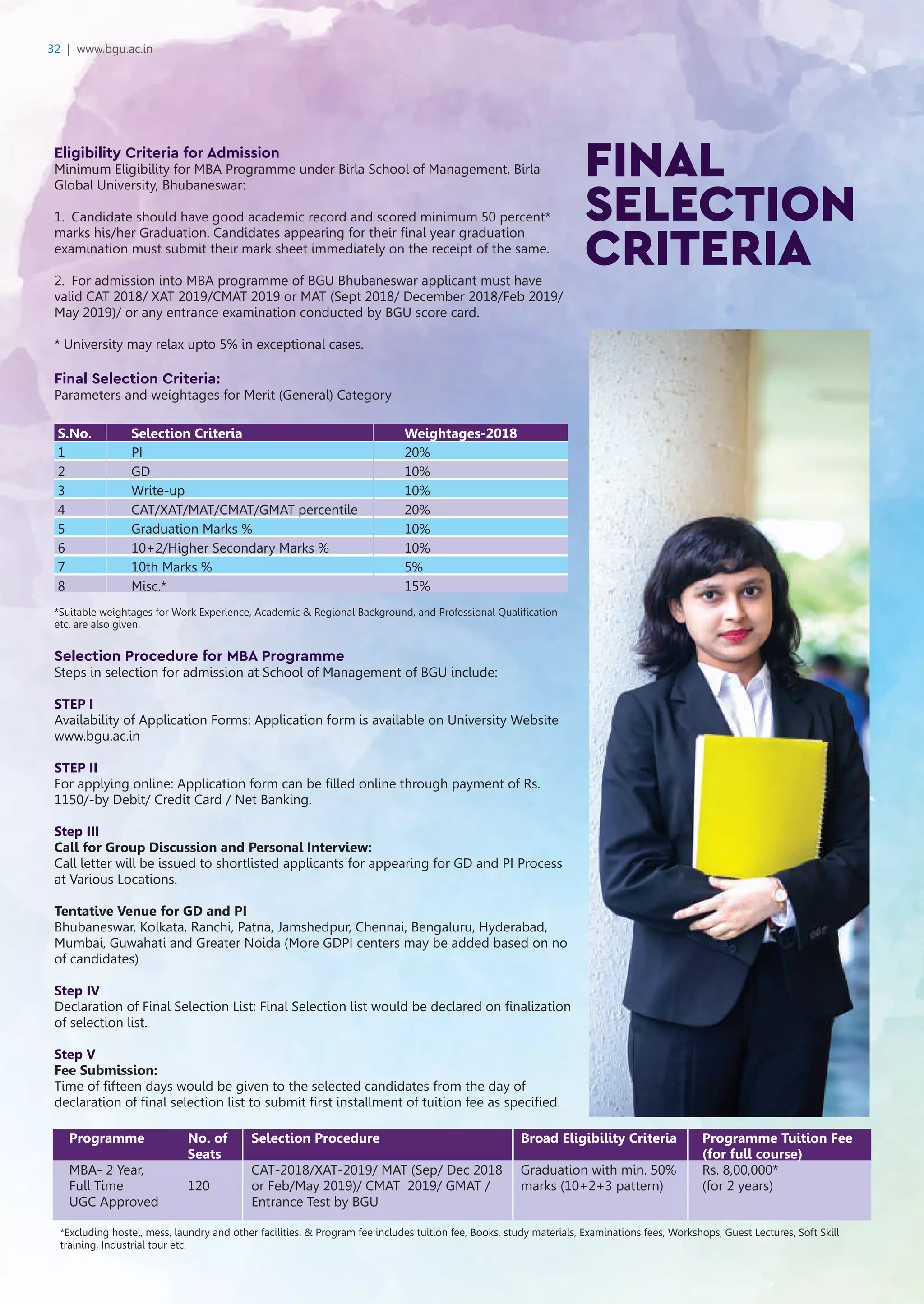 Birla Global University MBA Admission Brochure 2019 | PDF