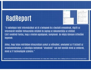 Leletezés, struktúrált leletezés és RadReport | PPT