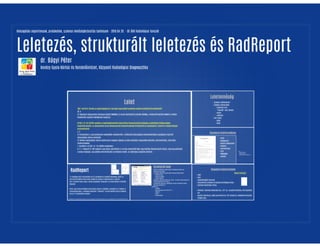Leletezés, struktúrált leletezés és RadReport | PPT