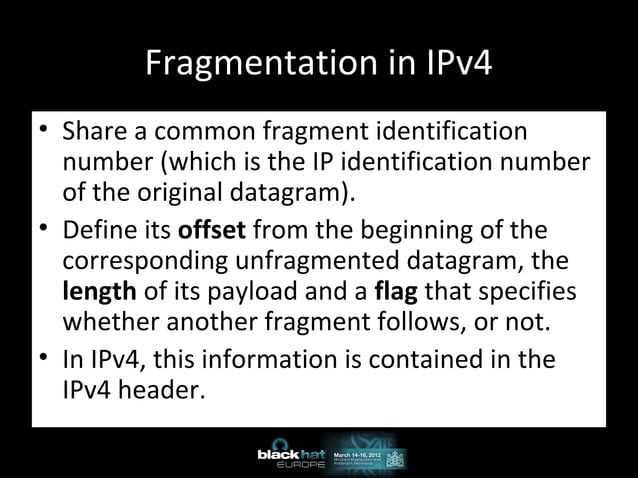 Attacking Ipv6 Implementation Using Fragmentation Ppt