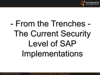 Cyber-Attacks & SAP systems: Is Our Business-Critical Infrastructure ...