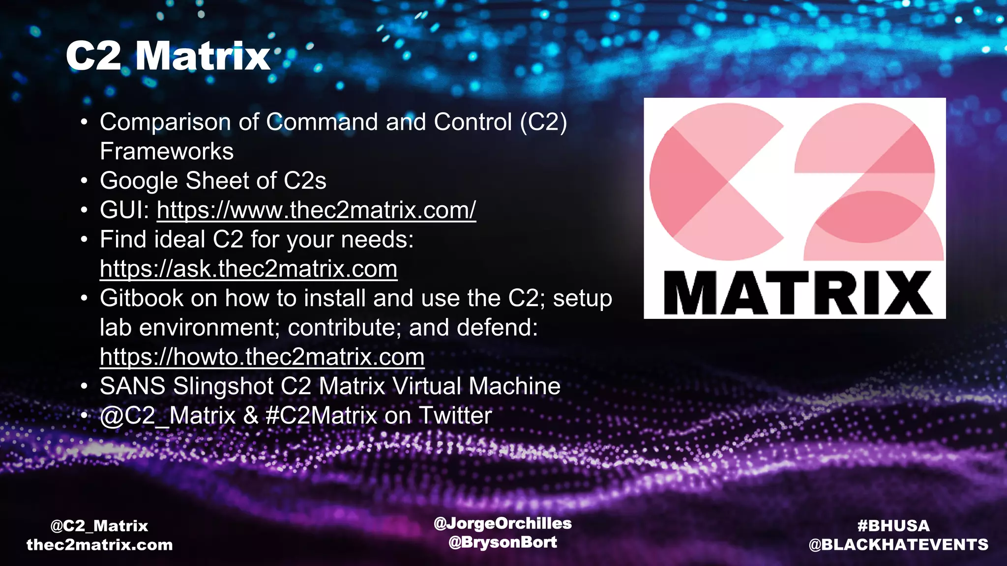 Blackhat 2020 Arsenal - C2 Matrix | PDF | Technology & Computing