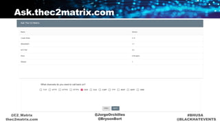 Blackhat 2020 Arsenal - C2 Matrix | PDF | Technology & Computing